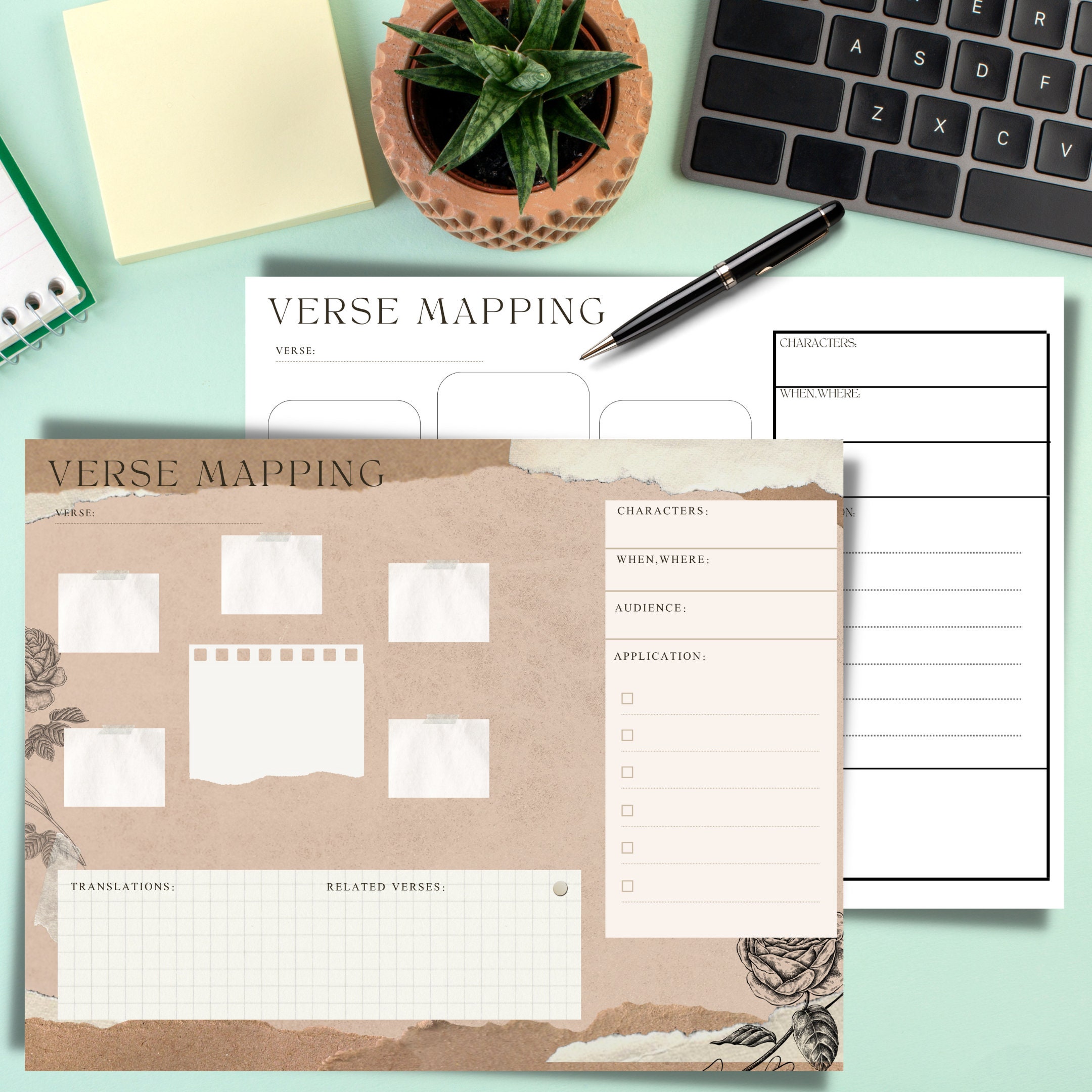 Verse Mapping, PDF Download Template, Bible Verse Mapping, Scripture Mapping, Word Mapping ...