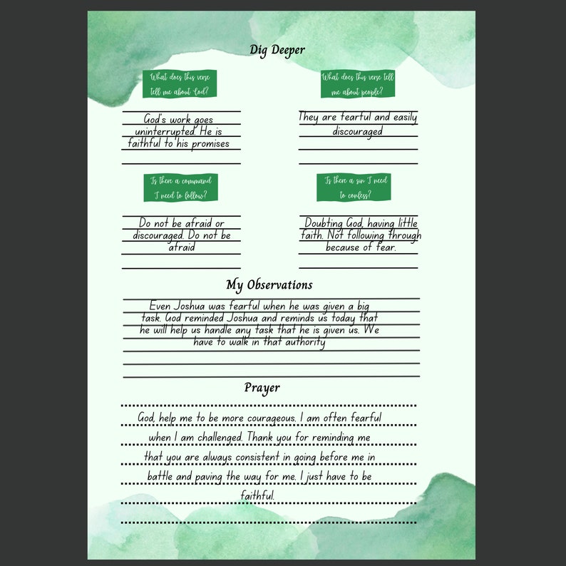 Verse Mapping Template Pdf, Green, Digital Download Printable, Bible ...