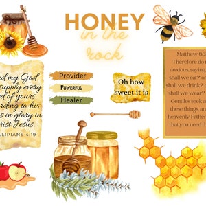 Honey in the Rock Printable, PDF, JPG, PNG Sticker Set, Bible ...