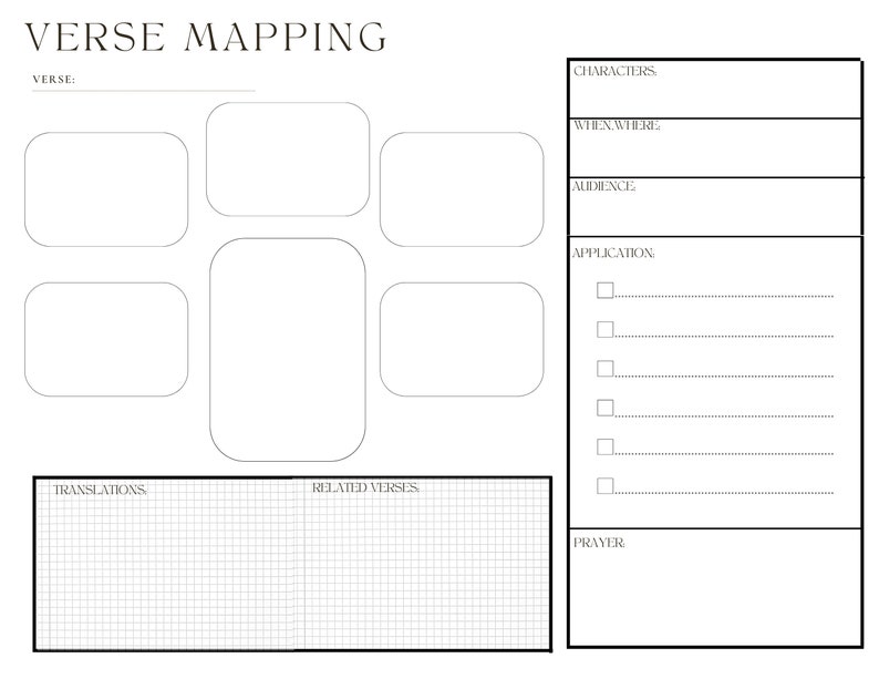 Verse Mapping, PDF Download Template, Bible Verse Mapping, Scripture Mapping, Word Mapping ...