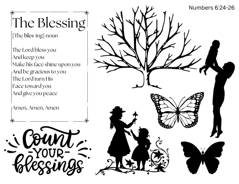 The Blessing Printable Numbers 6:24 Bible Journaling - Etsy