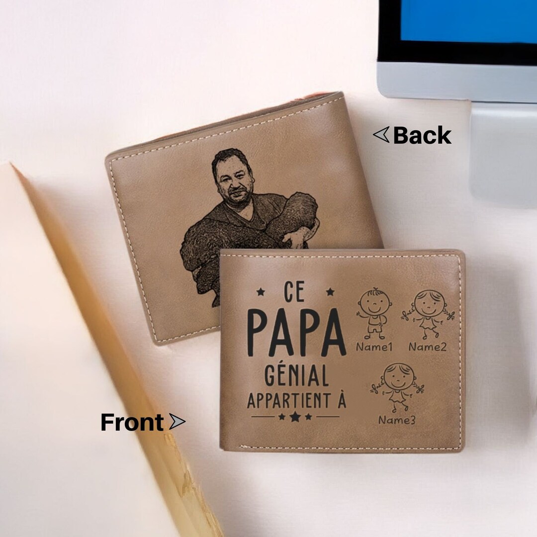Custom Photo Wallet With Kids Names Daddys Team Custom PU - Etsy
