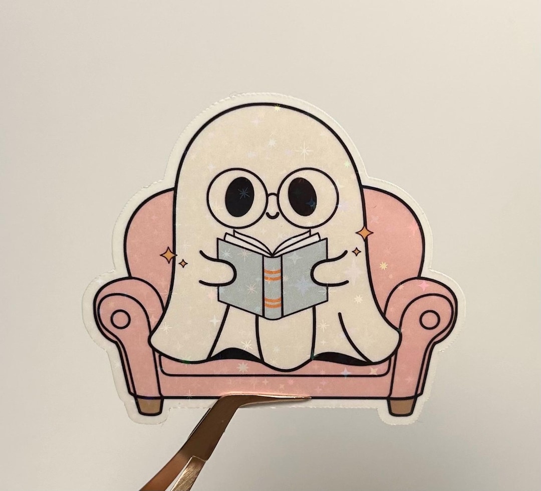 Ghostly Reader - Holographic Sticker, Bookworm, Bookish, Reader, Gifts ...