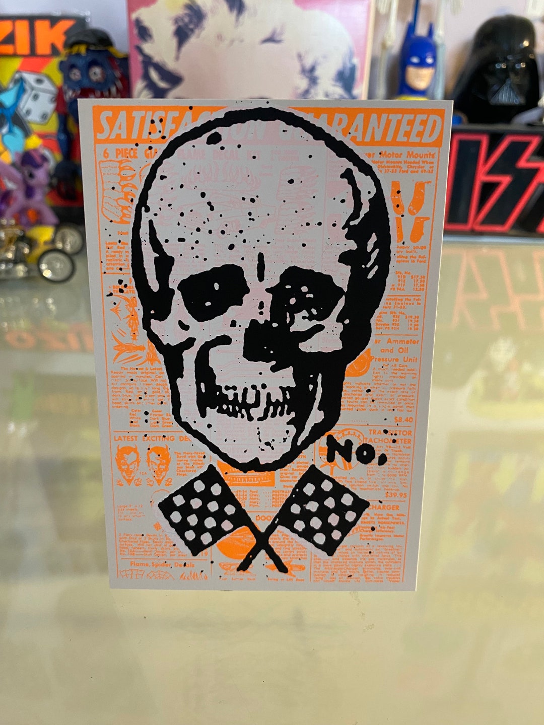 Skull / Checkered Flags - Etsy