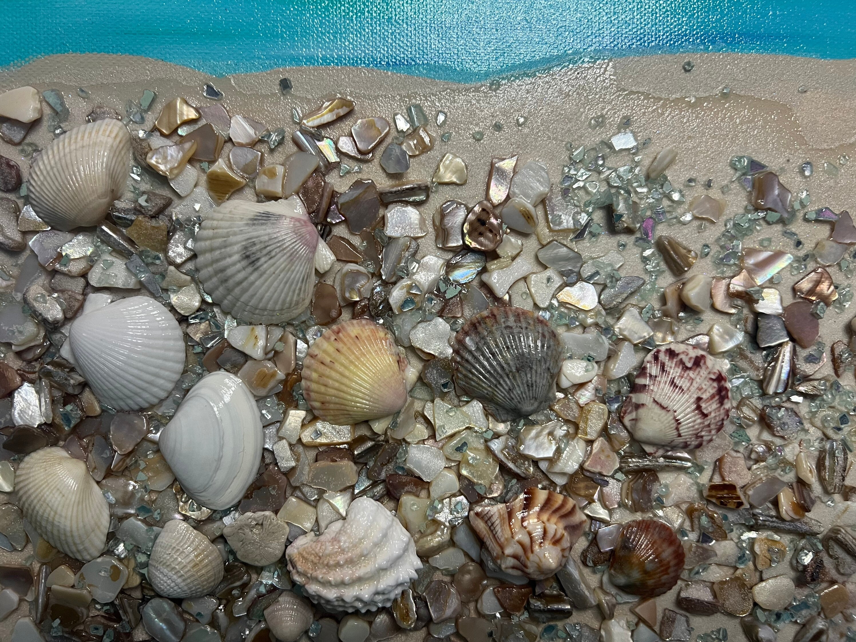 Beach Canvas/ Beach Canvas With Shells / Beach Decor / Ocean Decor ...