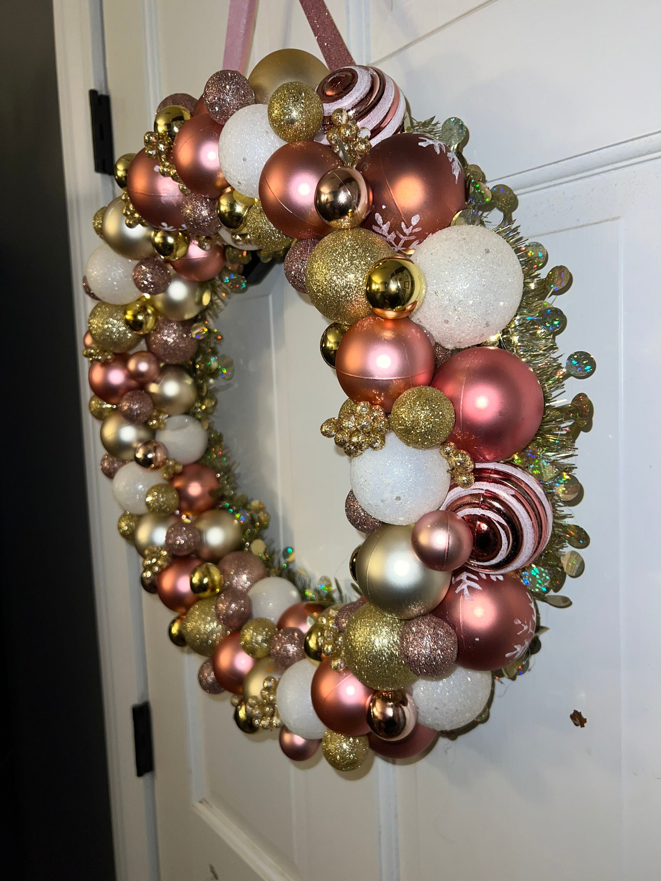 Holiday Ornament Wreath With Lights - Etsy