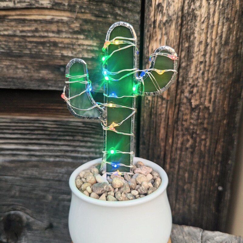 Stained Glass Cactus - Etsy