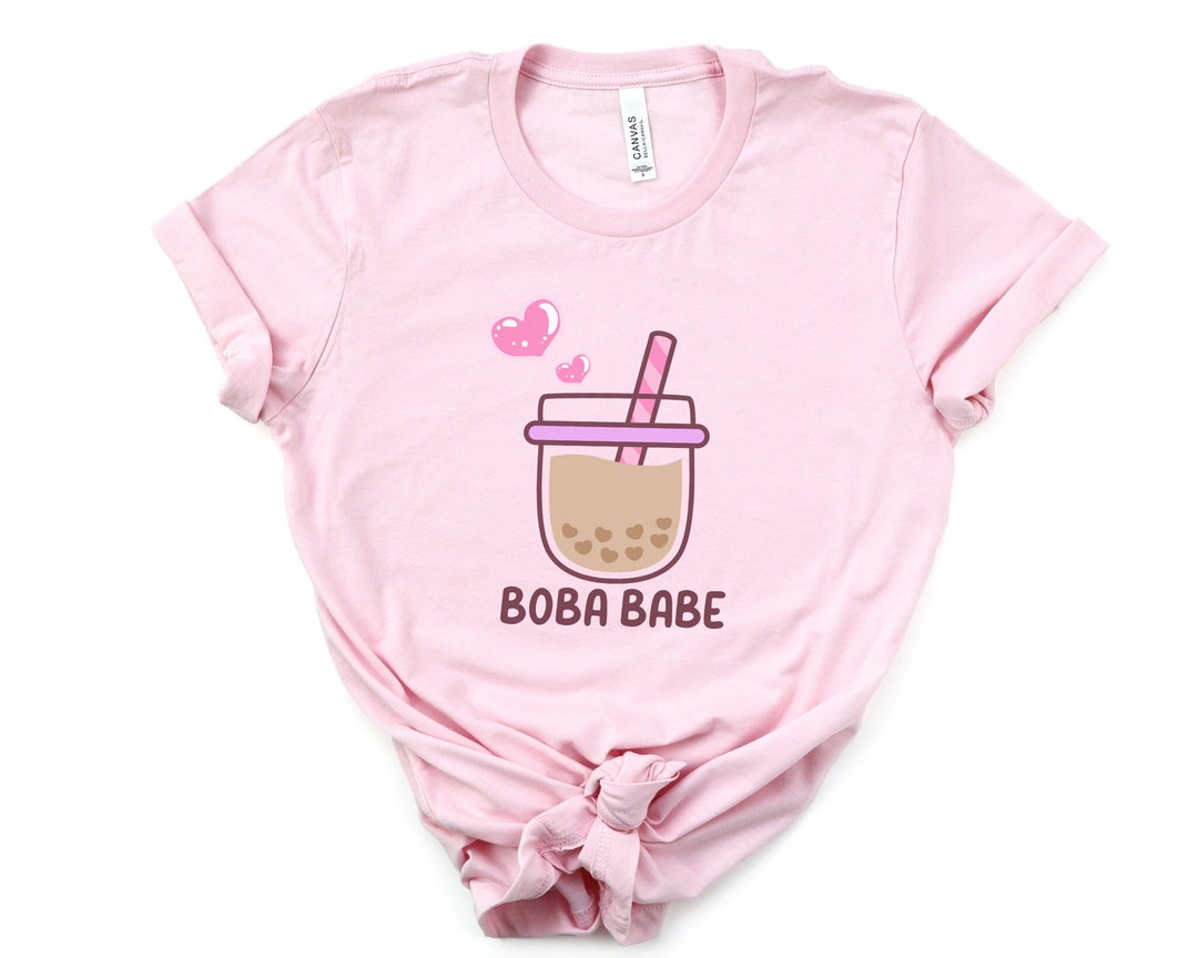 Boba Babe Tee, Light Pink Bubble Tea Shirt, Boba Lover Shirt, Kawaii ...