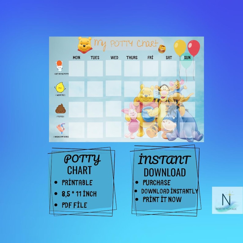 Winnie the Pooh Potty Chart - Etsy