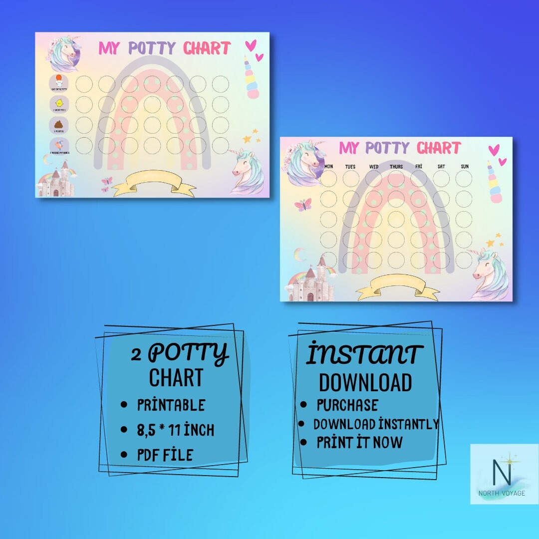 Unicorn Potty Training Rewards Chart Printable , Unicorn Potty Chart ...