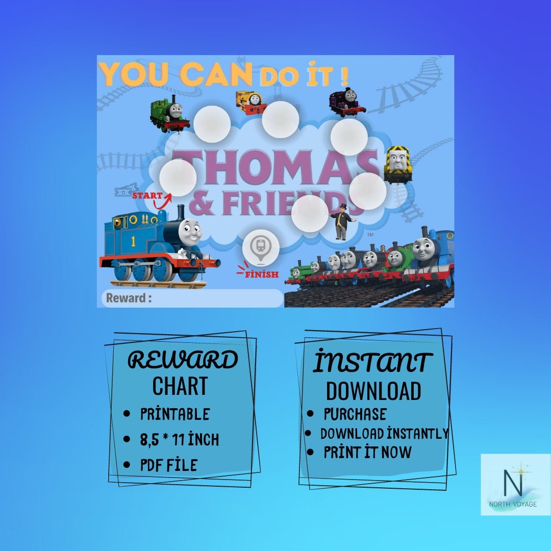 Thomas Reward Chart Reward Chart Potty Chart Sticker Chart - Etsy UK