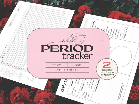 Period Cycle Logs and Tracking Sheets Mood Tracking Sheets - Etsy