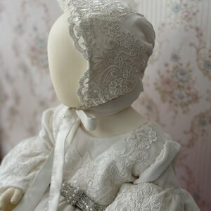 Lace Christening Bonnet, Baby Baptism Heirloom Hat - Etsy