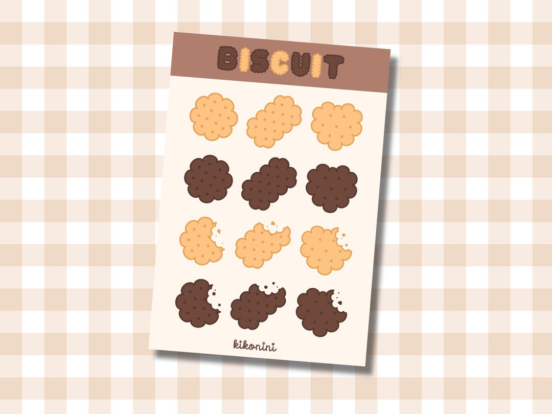 Cute Biscuit Cookie Sticker Sheet // Matte OR Glossy - Etsy