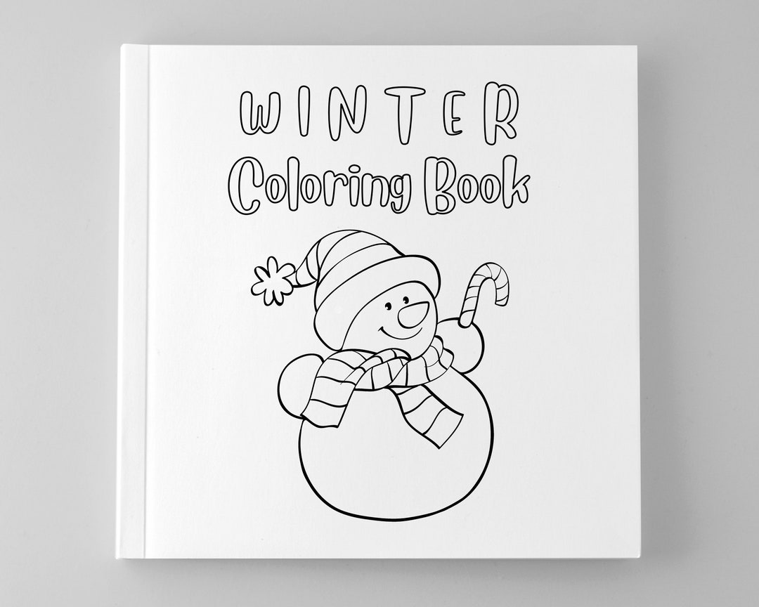 Kids Winter Themed Coloring Book 22 Coloring Pages With Word Outlines ...