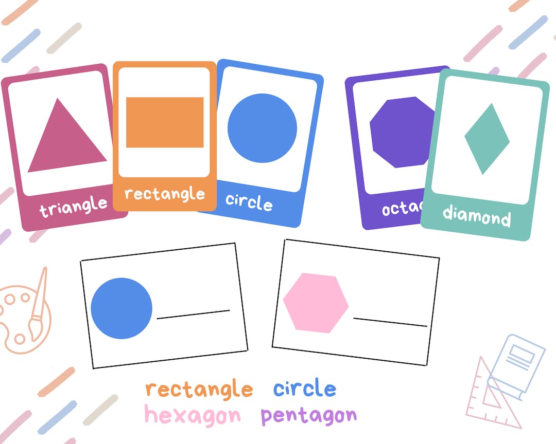 School Shapes Flashcards Matching Game Homeschool Family Color - Etsy UK