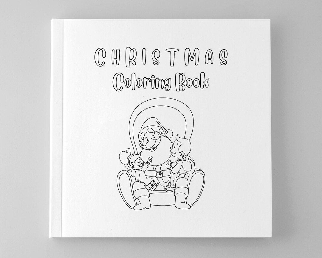 Kids Christmas Themed Coloring Book Writing Words Outline PDF Digital ...