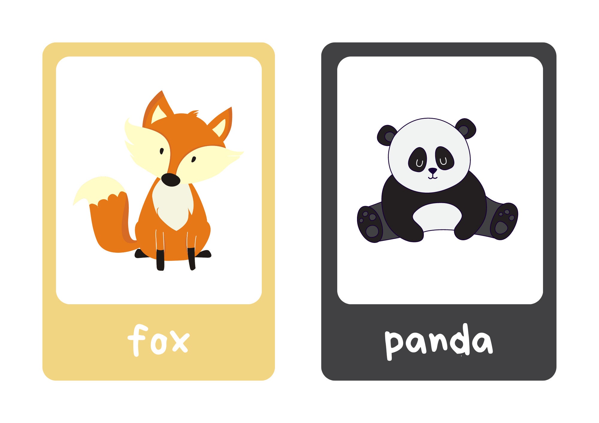 20 Animal Flashcards School Learning Activity Lesson - Etsy