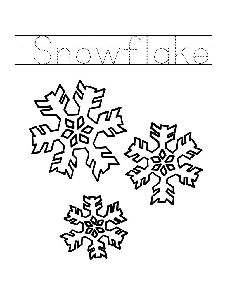 Kids Winter Themed Coloring Book 22 Coloring Pages With Word Outlines ...