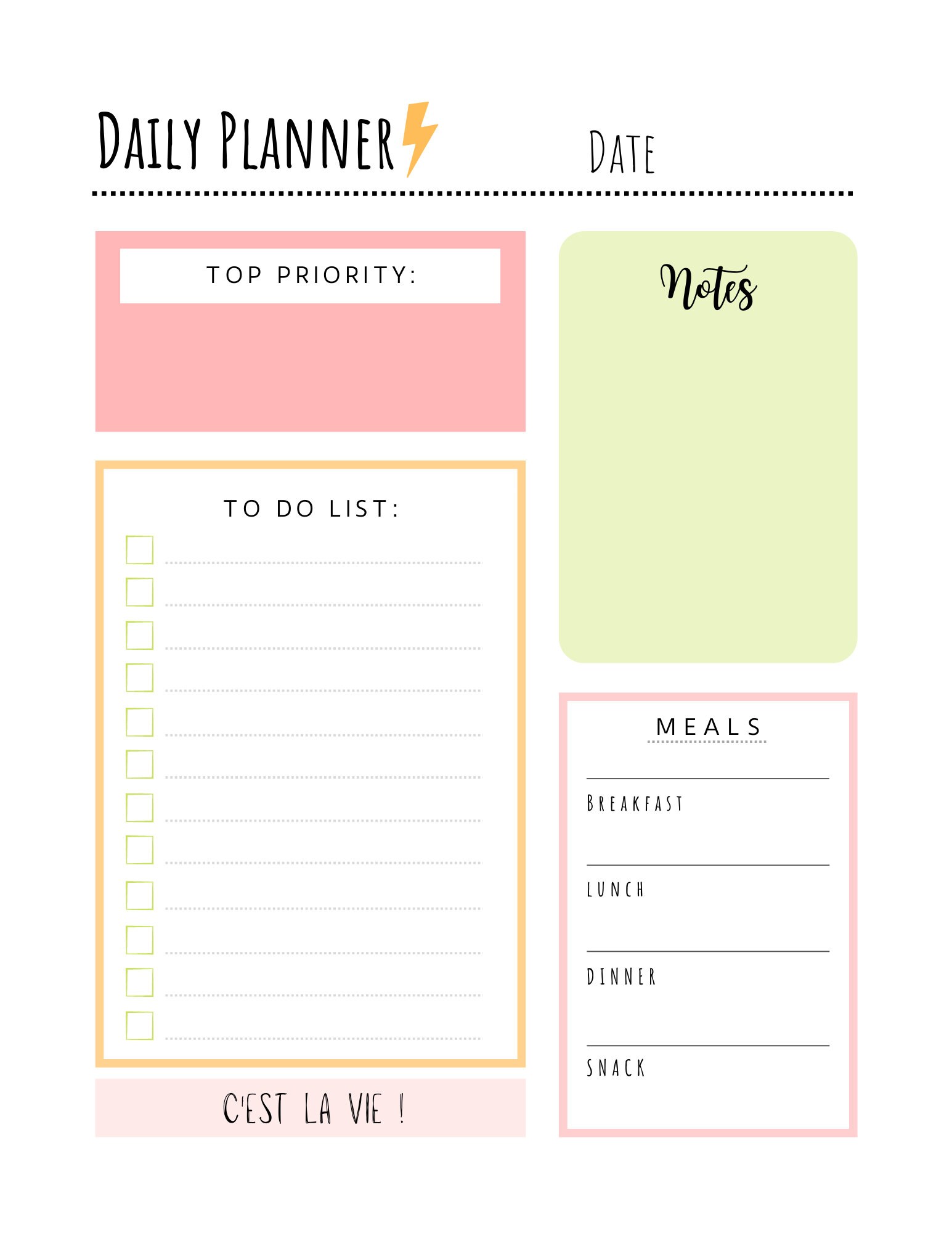 Adult DAILY PLANNER, Digital Download, Organizer Home, Work, Life, Etc ...