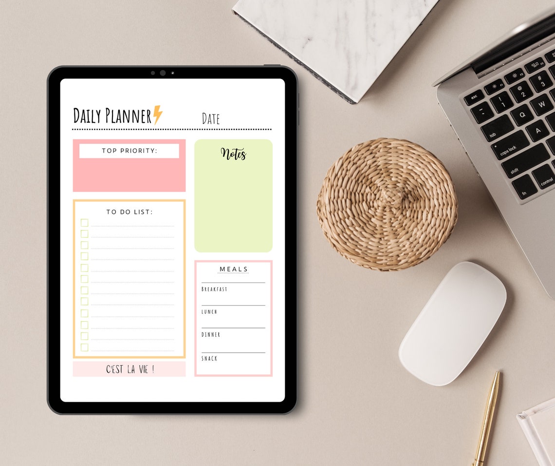 Adult DAILY PLANNER, Digital Download, Organizer Home, Work, Life, Etc ...