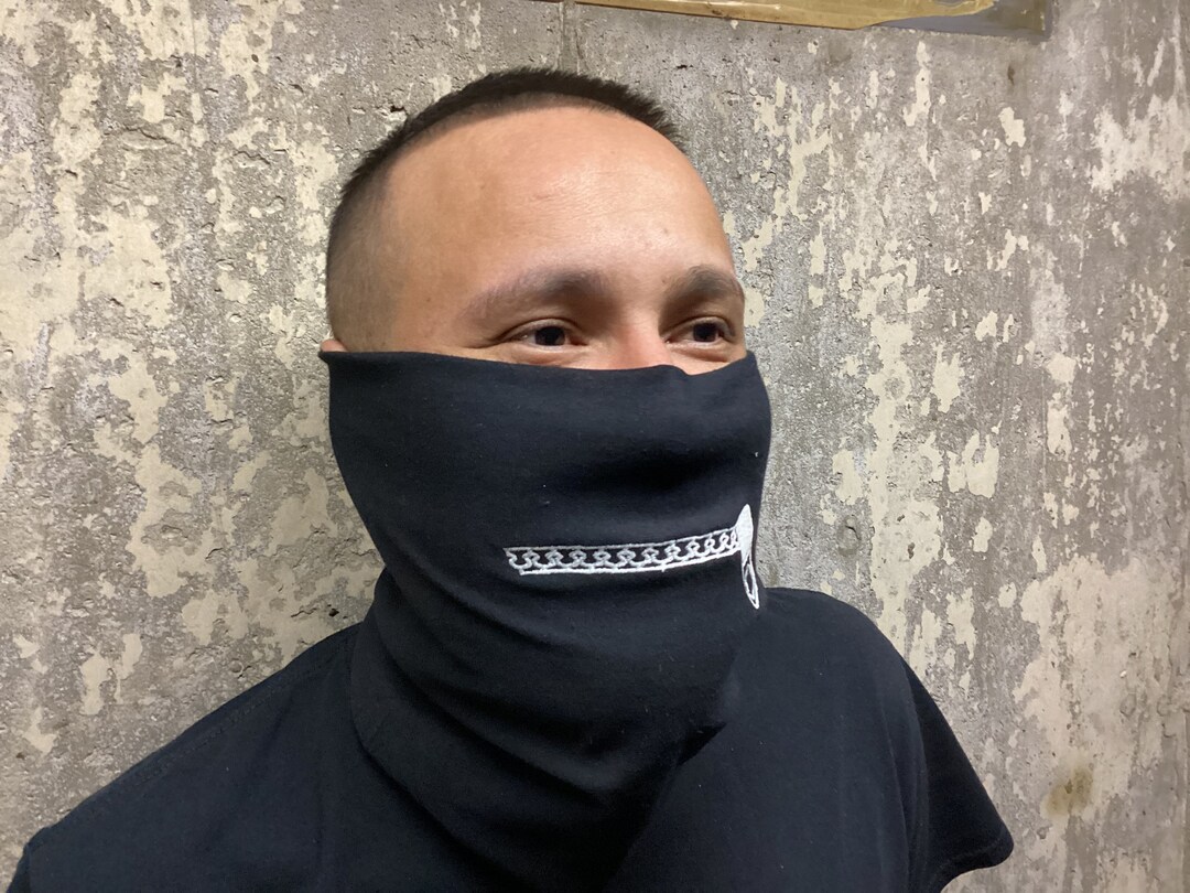 Glow-in-the-dark Zipper Mouth Neck Gaiter * Neon Neck Mask * Face and ...