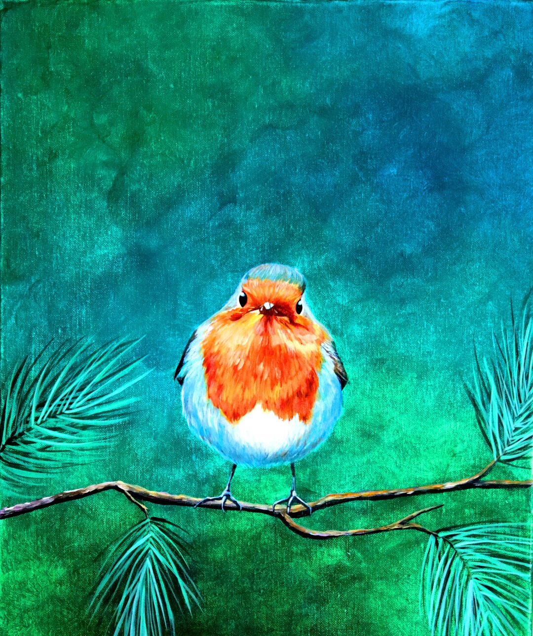 English Robin Original Painting - Etsy