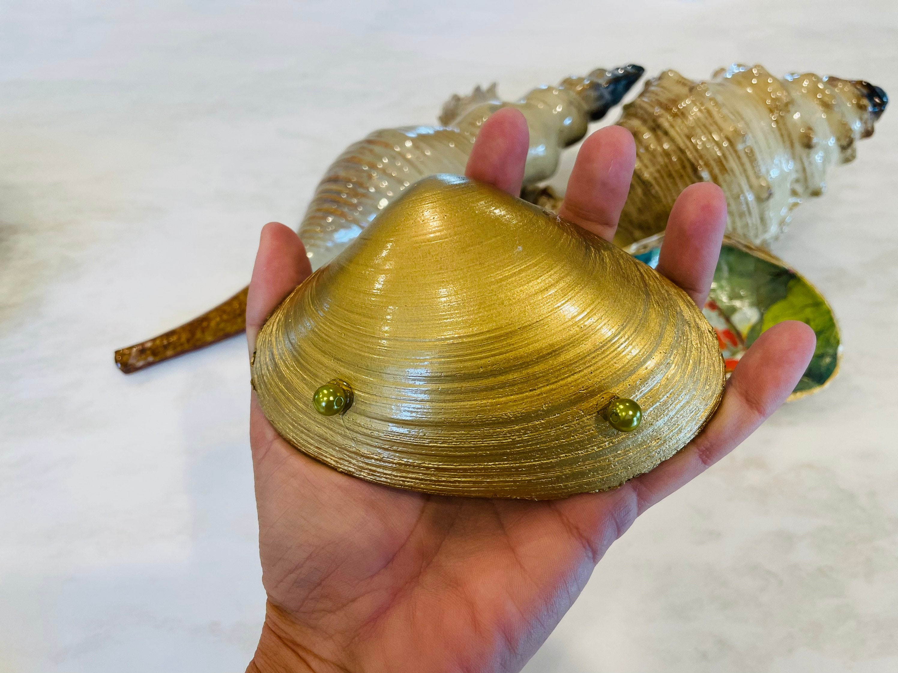 HANDMADE Koi Fish Decoupage Clam Shell Jewelry/ Accent Piece - Etsy