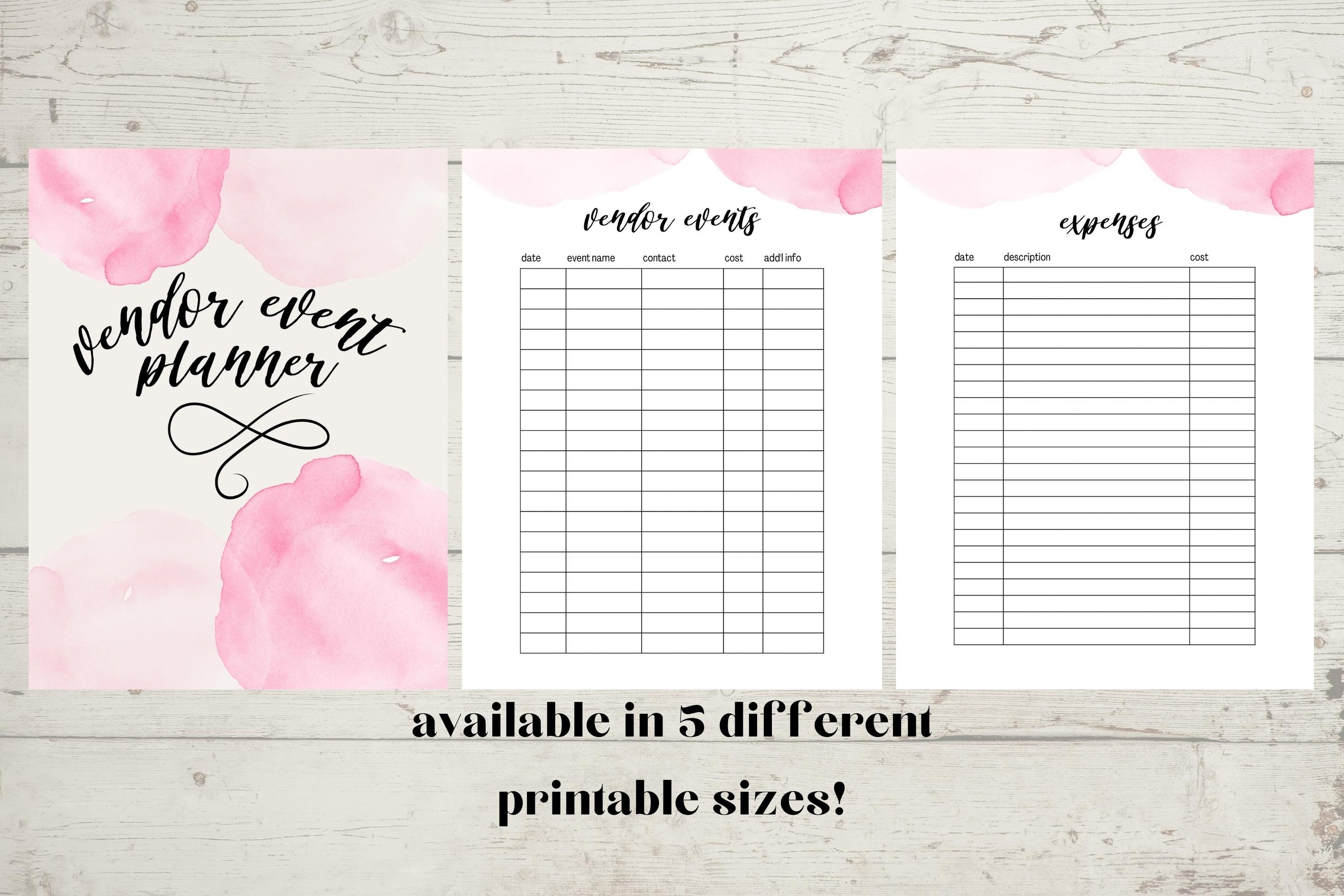 Printable Direct Sales Vendor Event Planner, Market Planner, Craft Show ...