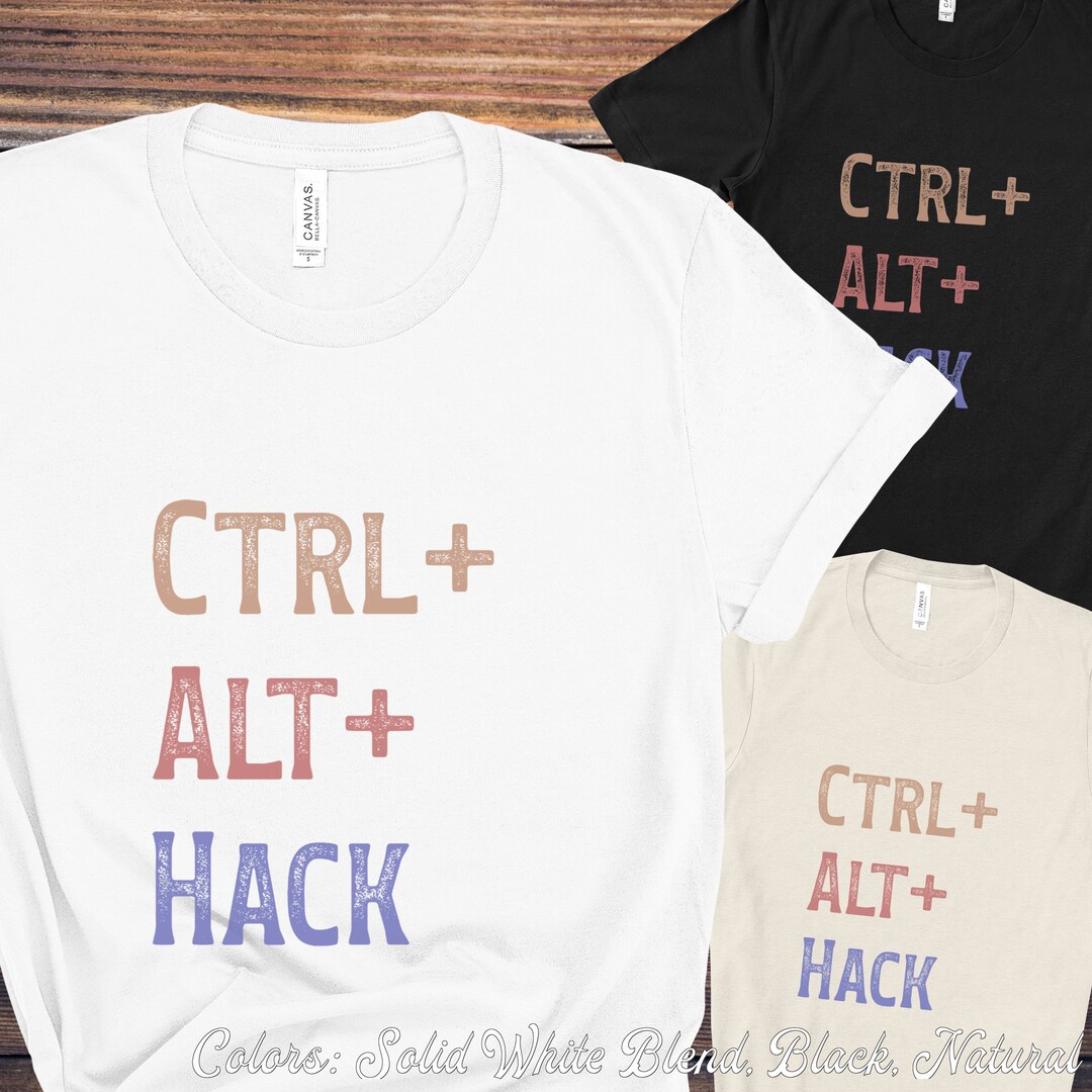 Ctrl Alt Hack Hacking Retro Tee, Python Code, IT Shirt Gift, Hacker Gift Idea, Coding Humor ...