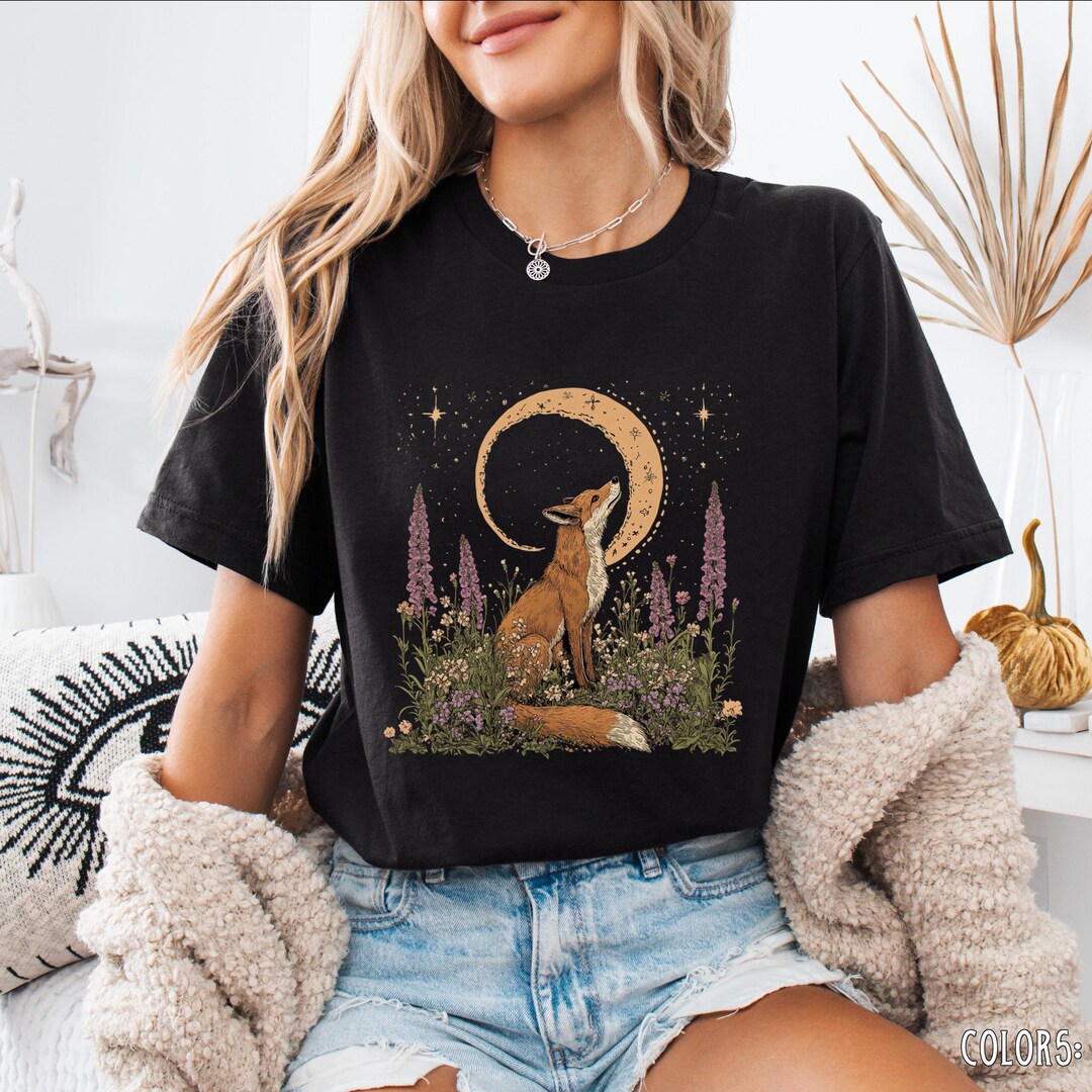 Fox Celestial Forestcore Fairycore, Mystic Lover Gift, Vintage Fox ...