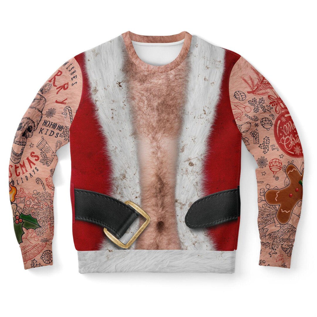 Chubby Hairy Skin Santa, Classic Christmas, Weirdo Sweatshirt ...