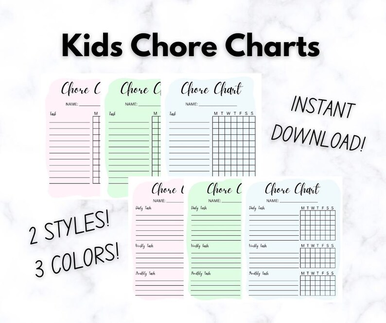 Behavior Chart For Kids At Home Editable Chore Chart For Two Kids ...