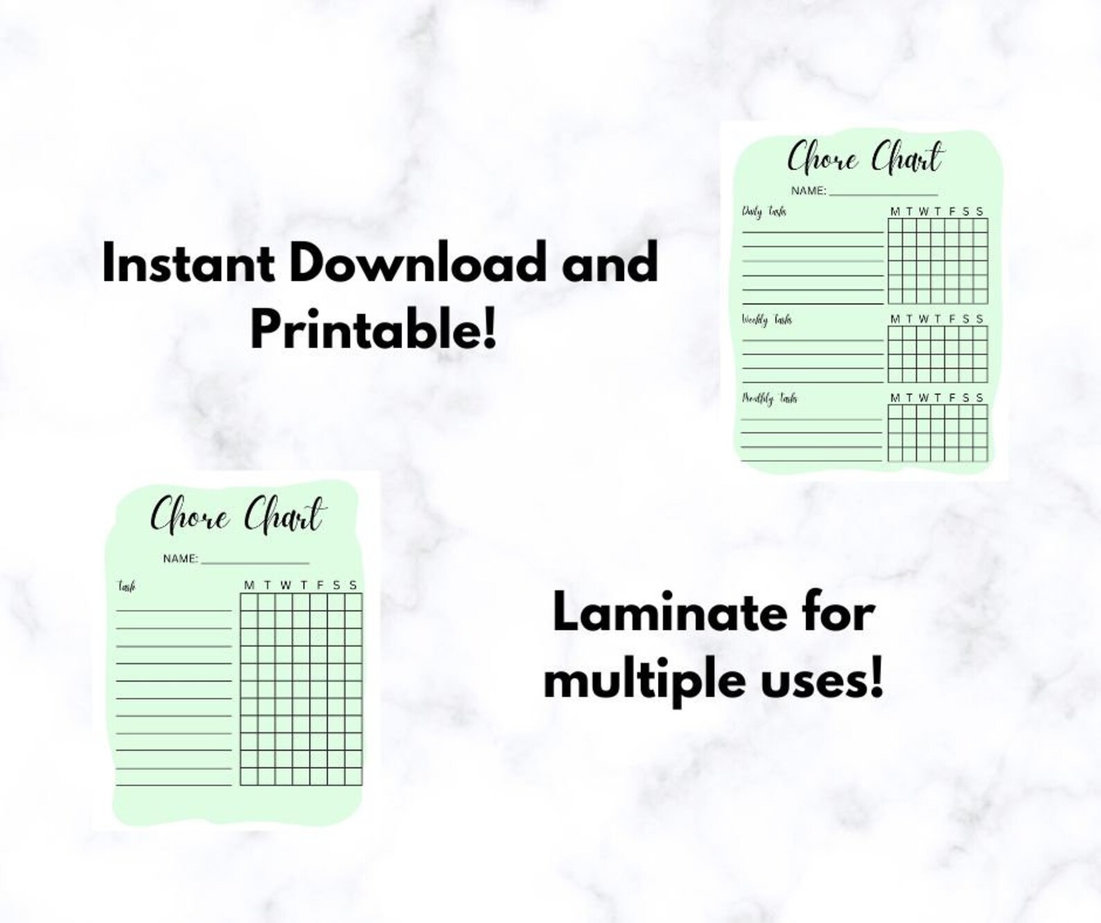 Blank Kids Chore Chart for Daily Weekly & Monthly Tasks 2 - Etsy