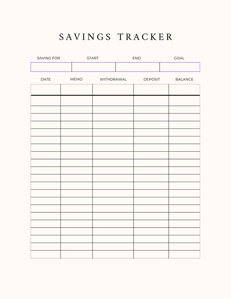 Printable Savings Tracker Printable Budget Tracker With - Etsy