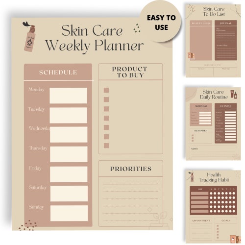 Skincare Planner Skincare Routine Beauty Planner Digital - Etsy