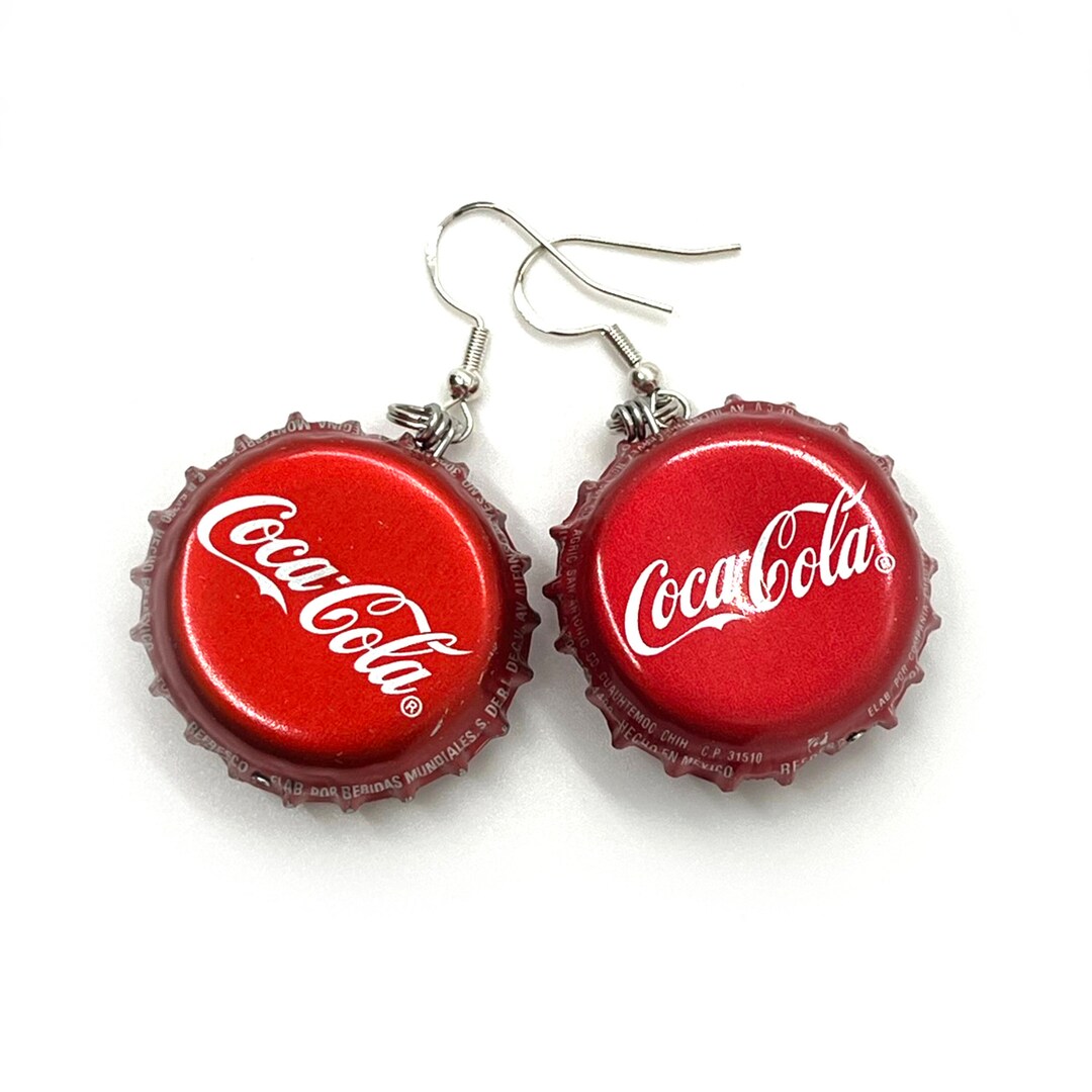 Coca-cola Double-sided Bottlecap Earrings - Etsy