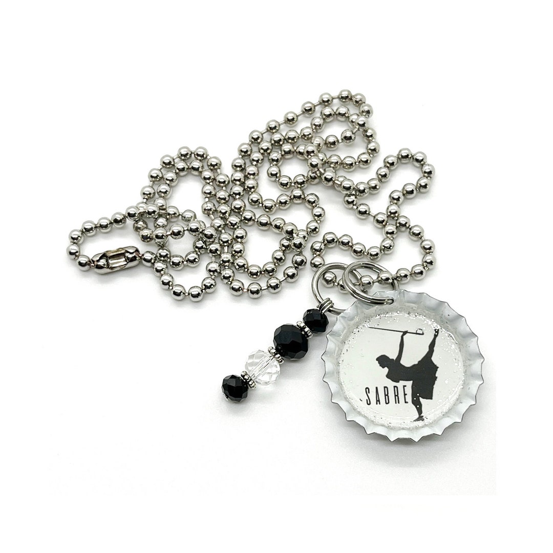 Sabre Color Guard Bottle Cap Keychain or Necklace - Etsy