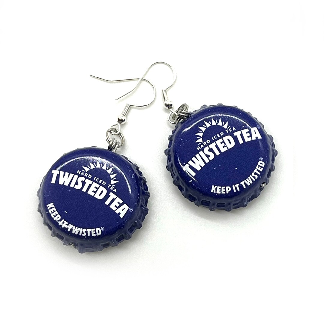 Twisted Tea Double-sided Bottlecap Earrings - Etsy
