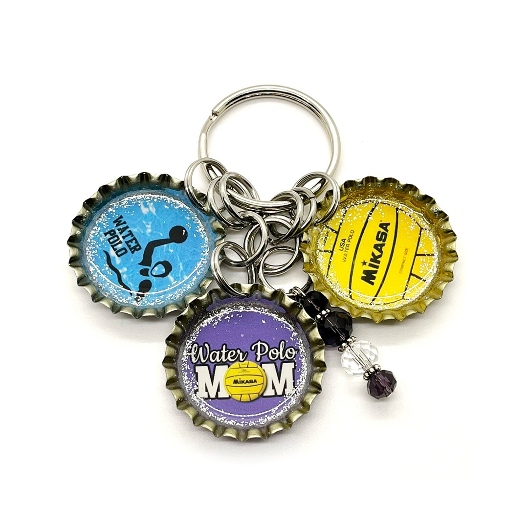 Water Polo Themed Bottle Cap Keychain OR Necklace - Purple - Etsy