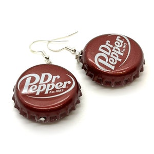 Dr. Pepper Double-sided Bottlecap Earrings - Etsy
