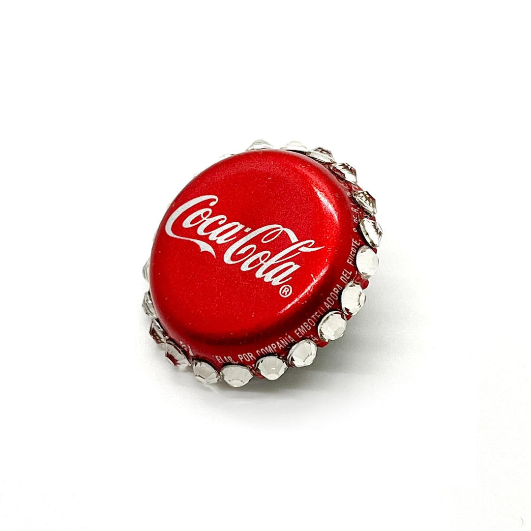 Coca Cola Bottlecap Hat Pin With Clear Rhinestones - Etsy
