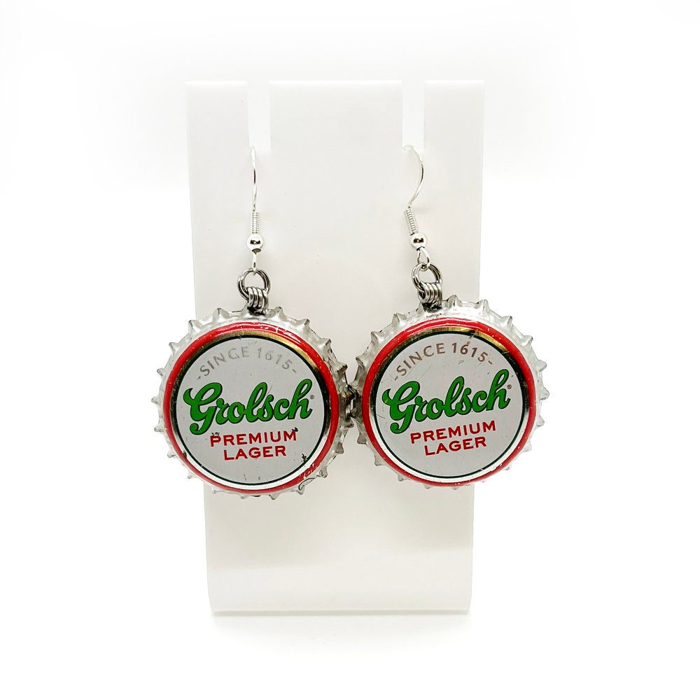 Grolsch Lager Double-sided Bottlecap Earrings - Etsy