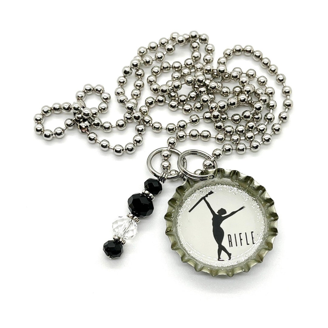 Rifle Color Guard Bottle Cap Keychain or Necklace - Etsy