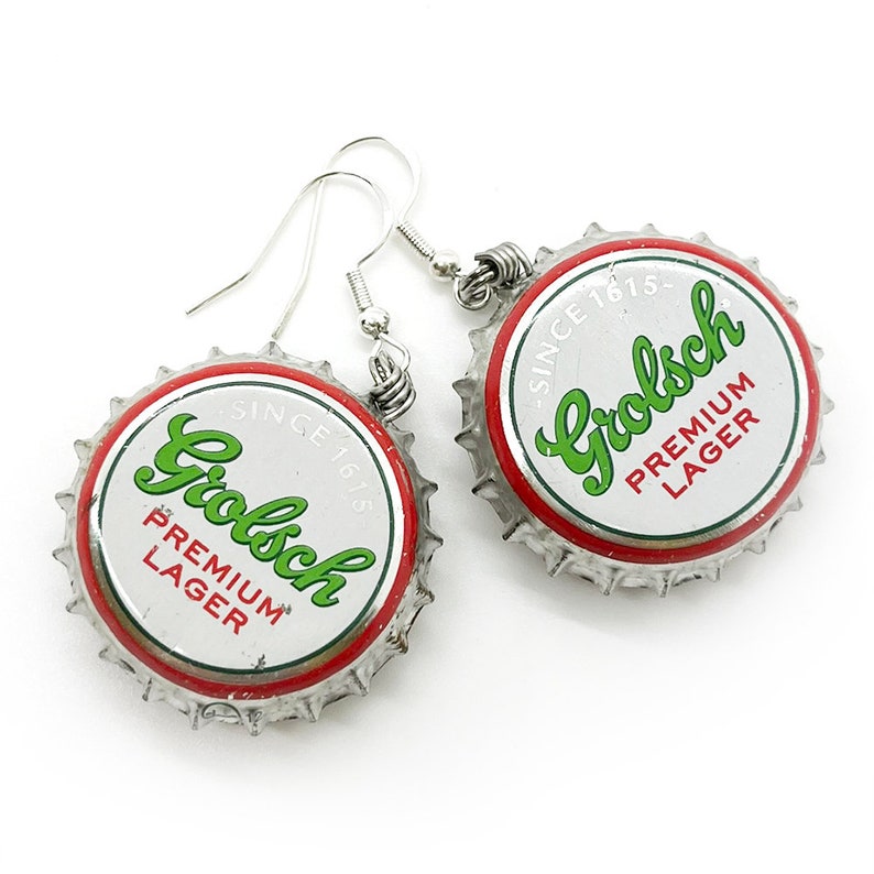 Grolsch Lager Double-sided Bottlecap Earrings - Etsy