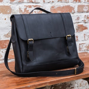 Personalized Top Grain Leather Laptop Bag Travel Briefcase, Handcrafted ...