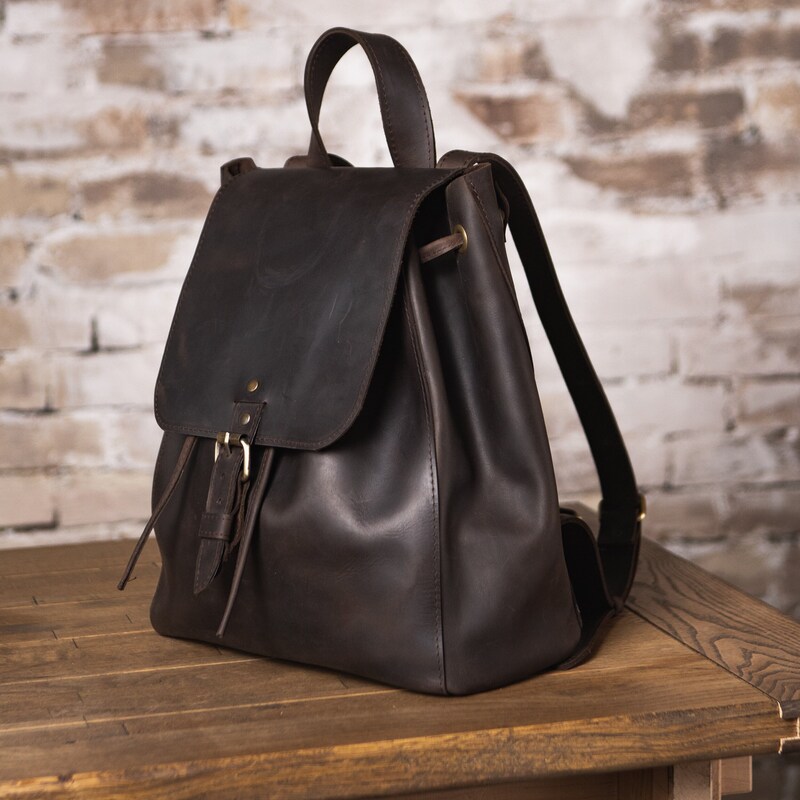 Boho Leather Backpack - Etsy