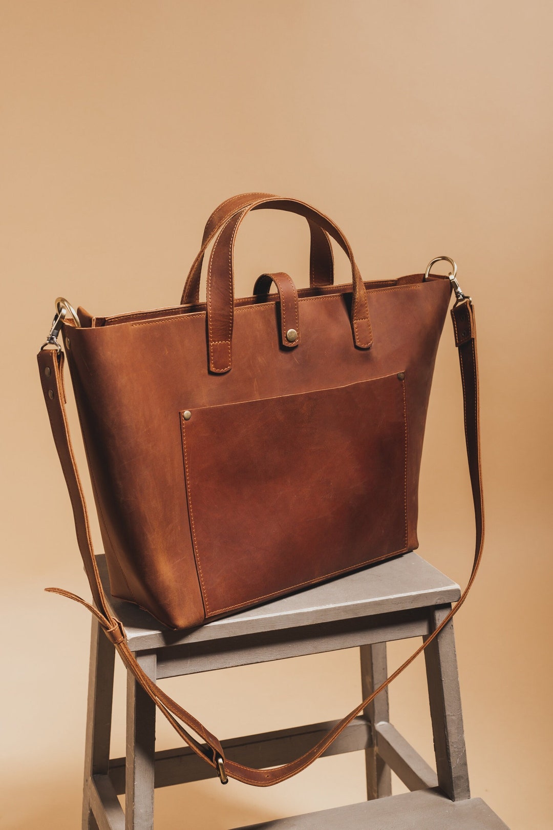 Full Grain Leather Work Satchel Women, Leather Laptop Bag for Women ...