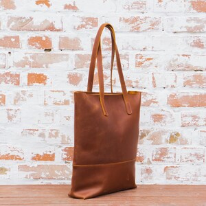 Ladies Large Tote Bag With Long Handles, Handmade Leather Bag, Elegant ...
