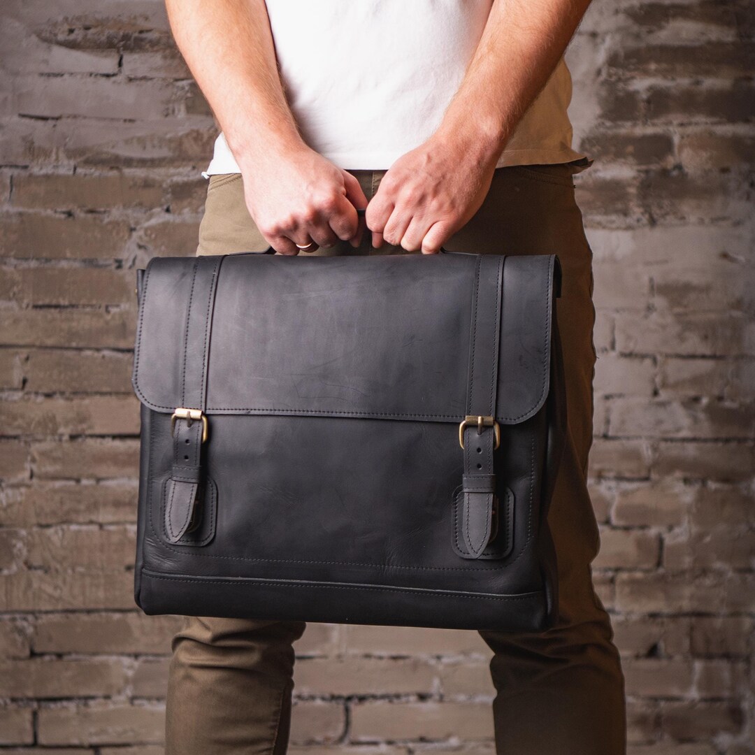 Custom Leather Vintage Briefcase, Messenger Bag, Leather Office Bag ...